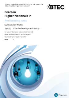 Performing Arts (2018) | BTEC Higher Nationals | Pearson qualifications